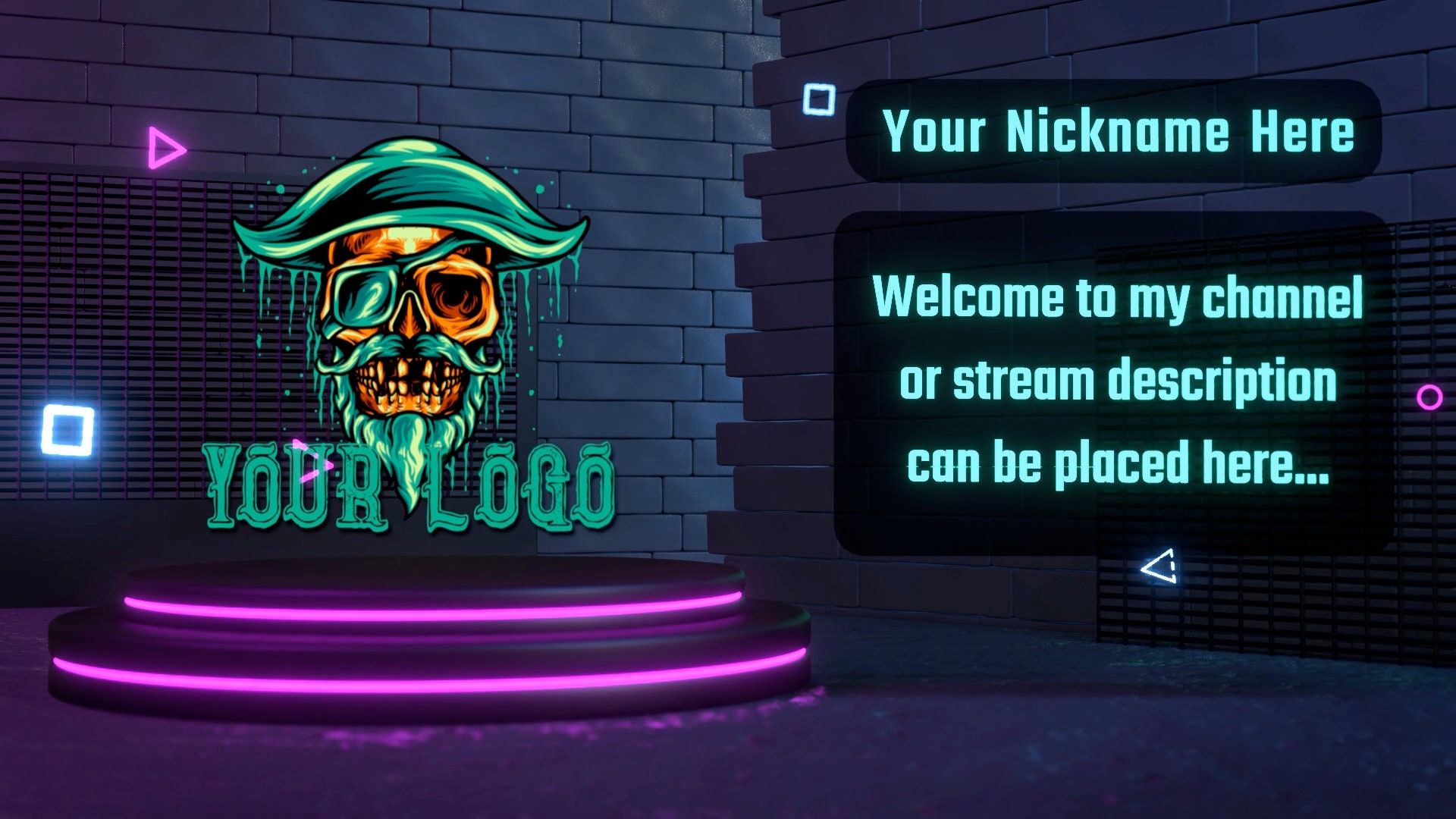 Neon Logo Channel Intro Animation With Name and Channel Description ...