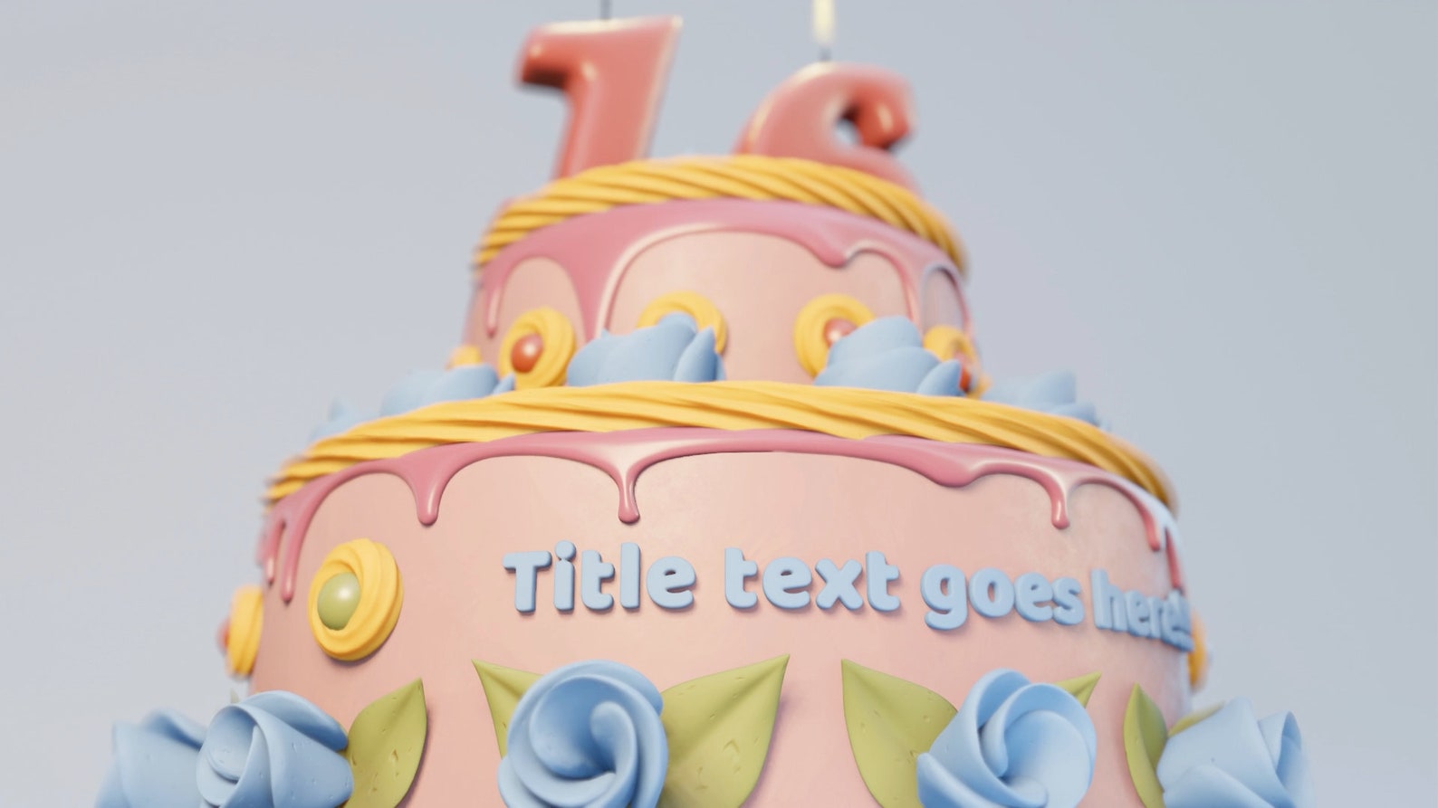 Animated Celebration Cake With Custom Colors Text Years - Etsy