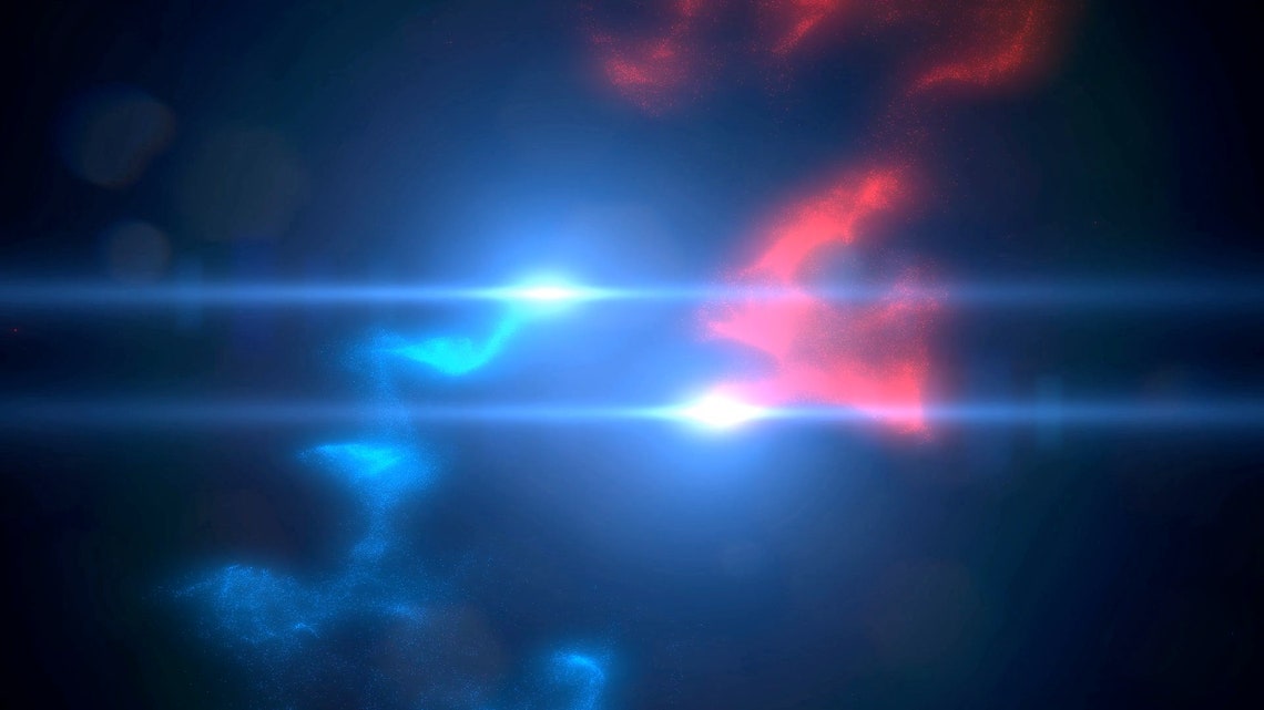 Particles Collide in Nuclear Explosion Reveals Logo, Custom Logo ...