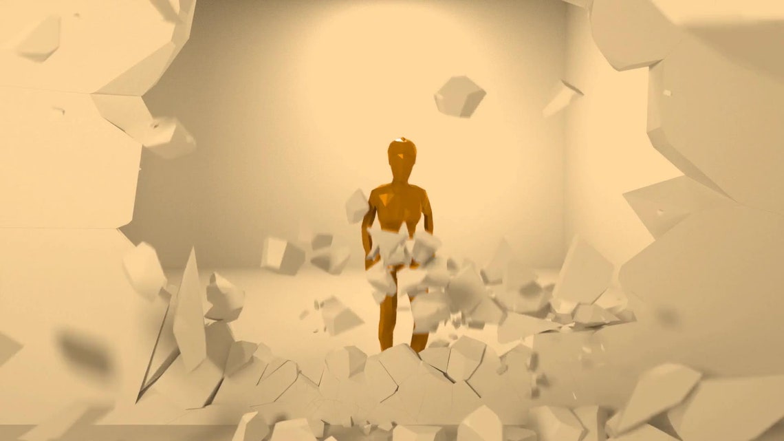 Barrier-breaking Animation: 3D Girl Powerfully Smashing Walls Reveal ...