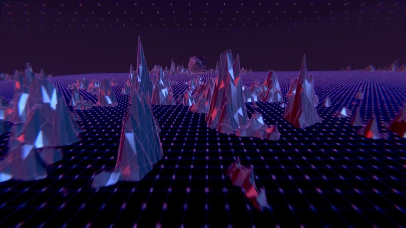 Metaverse Journey Animation: Cyber Landscape & Geometric Rocks ...