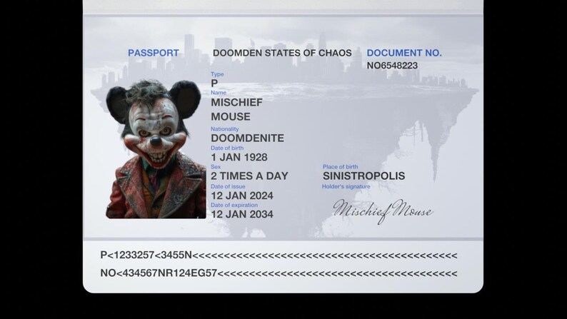 FUN ANIMATED Passport Mockup Personalized Cover and Visa Stamps ...