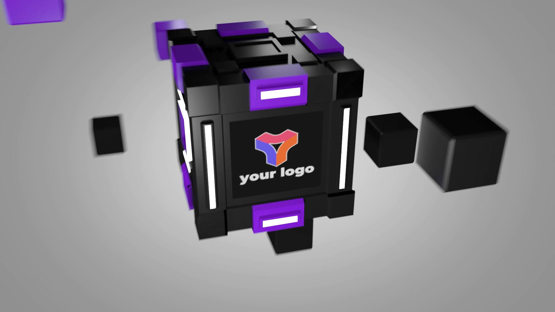 Cube Transition Logo Stinger With Custom Colors and Sound for Stream ...