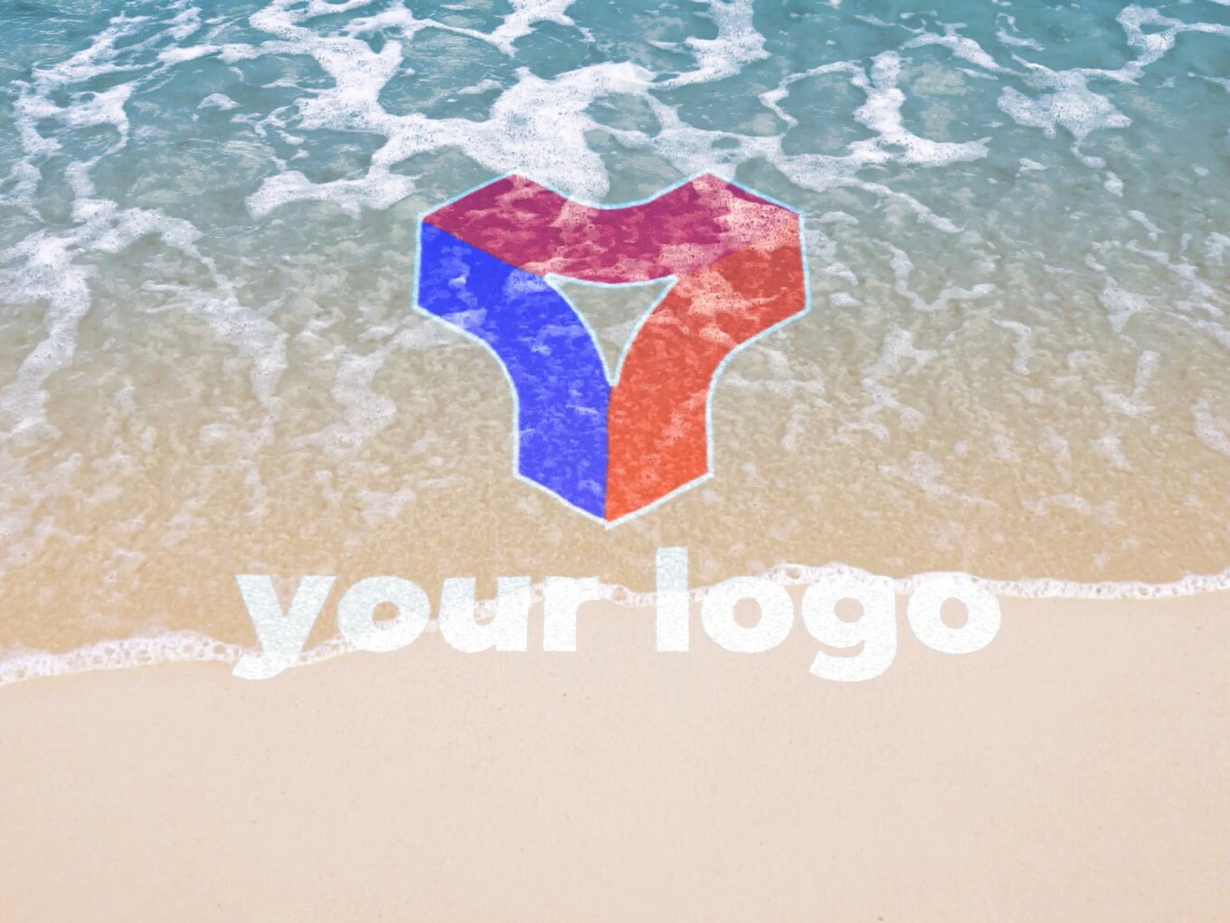 Your Logo Washed by Waves Live Action Animation. Waves Are Washing the ...