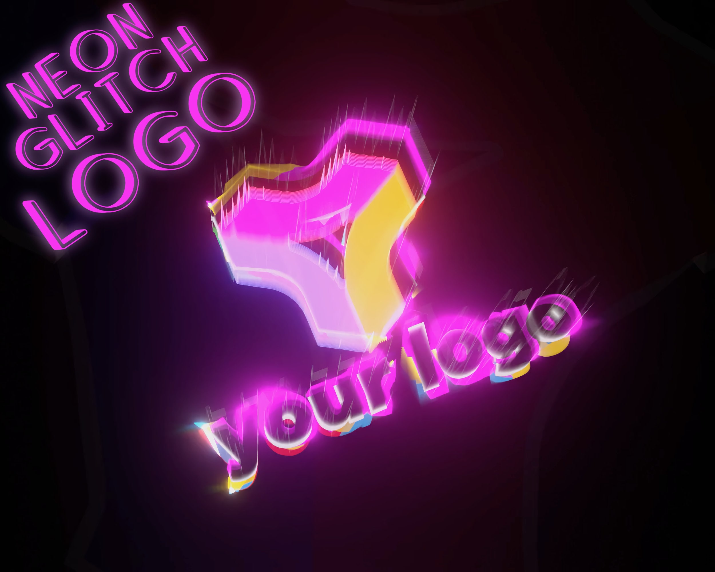 Neon Glitch Logo Stinger With Alpha Channel and Sound for Stream Scenes ...