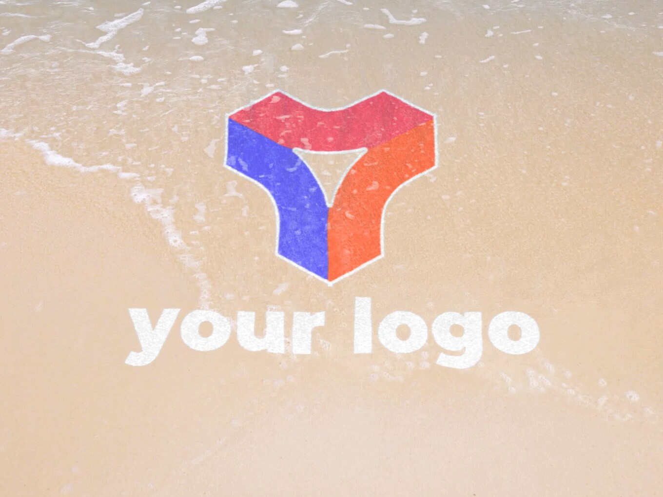 Your Logo Washed by Waves Live Action Animation. Waves Are Washing the ...