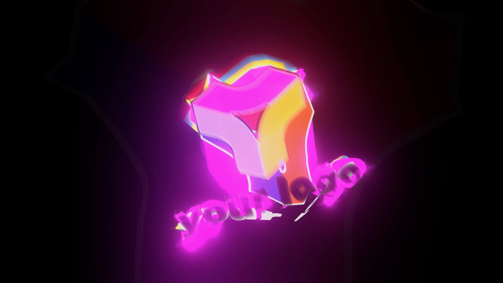 Neon Glitch Logo Stinger With Alpha Channel and Sound for Stream Scenes ...