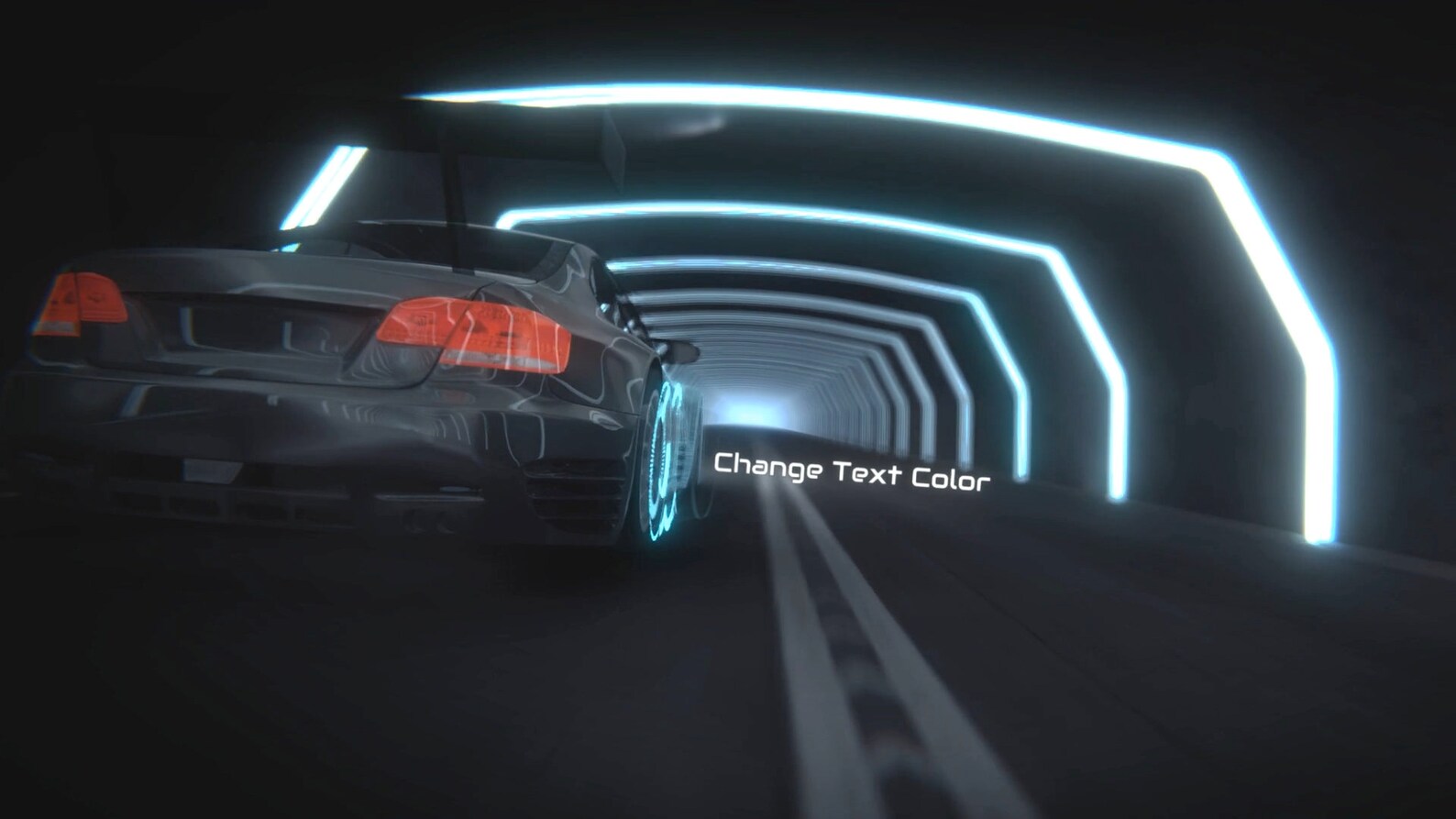 Automotive Concept Intro Animation Concept Car Driving Through a Tunnel ...