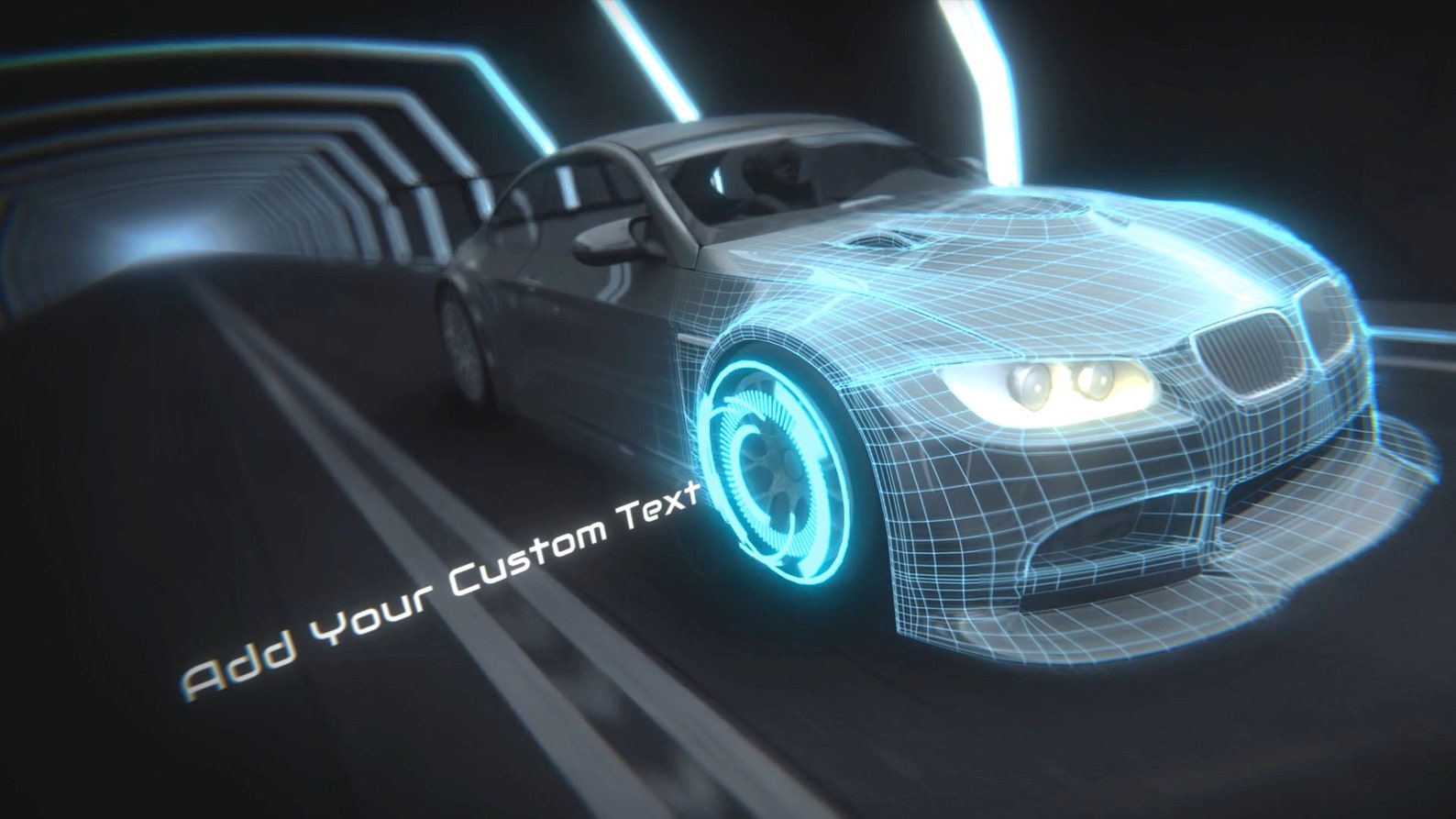 Automotive Concept Intro Animation Concept Car Driving Through a Tunnel ...