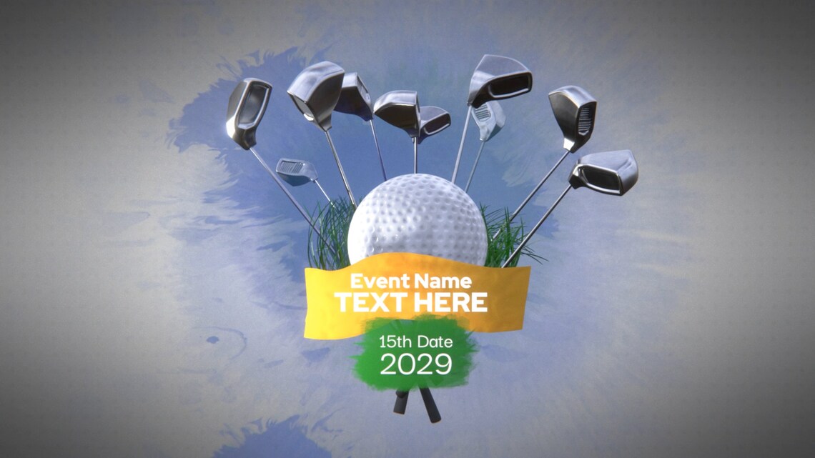 Animated Text Golf Intro Animated Golf Clubs Opening With - Etsy