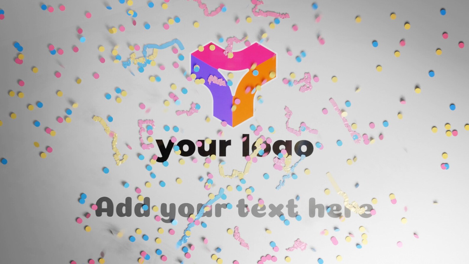 Confetti Logo Stinger Animation Customizable Chips Colors, Text Color ...