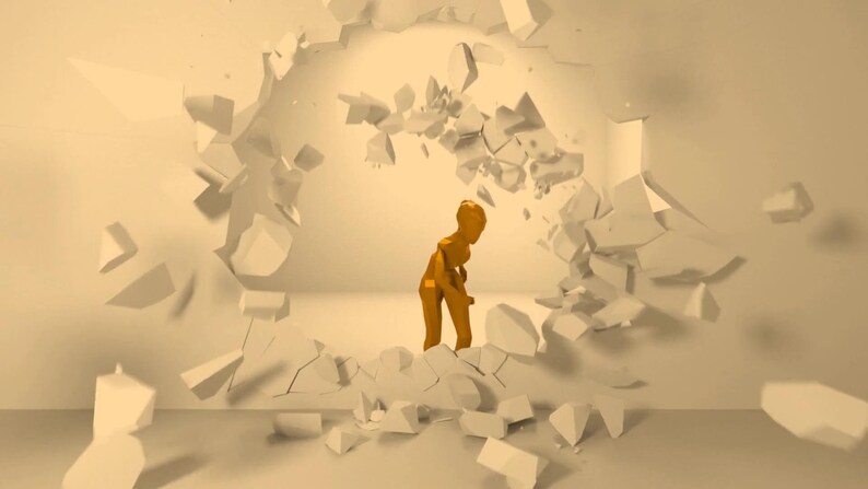 Barrier-breaking Animation: 3D Girl Powerfully Smashing Walls | Reveal ...