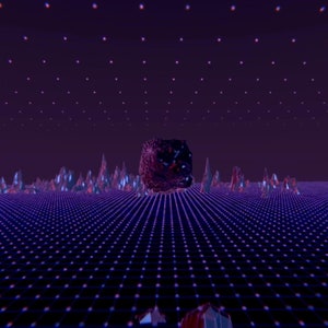 Metaverse Journey Animation: Cyber Landscape & Geometric Rocks ...