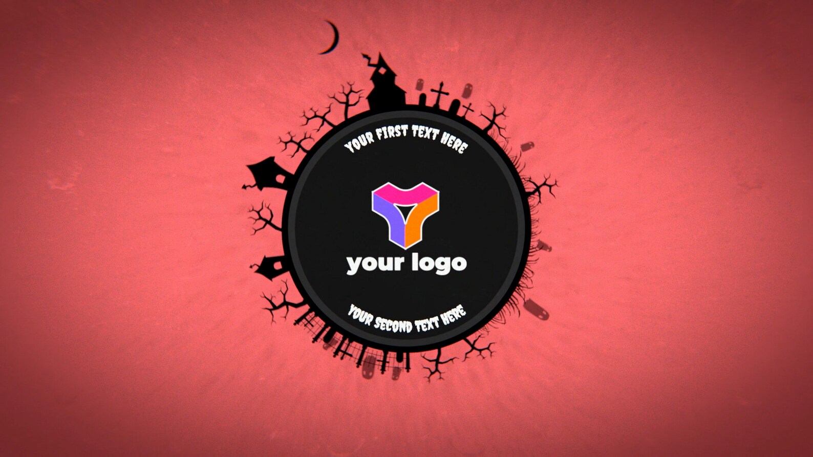 Animated Toon Logo Intro - Black Spooky World is Spinning and the ...