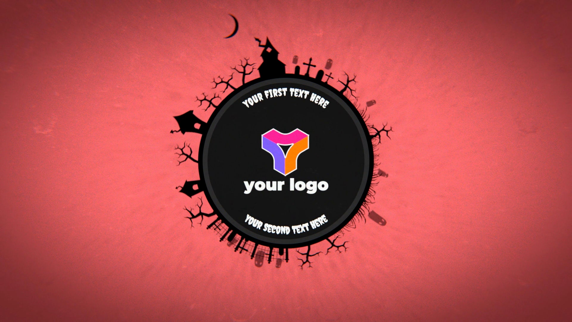 Animated Toon Logo Intro Black Spooky World is Spinning and the Horror ...