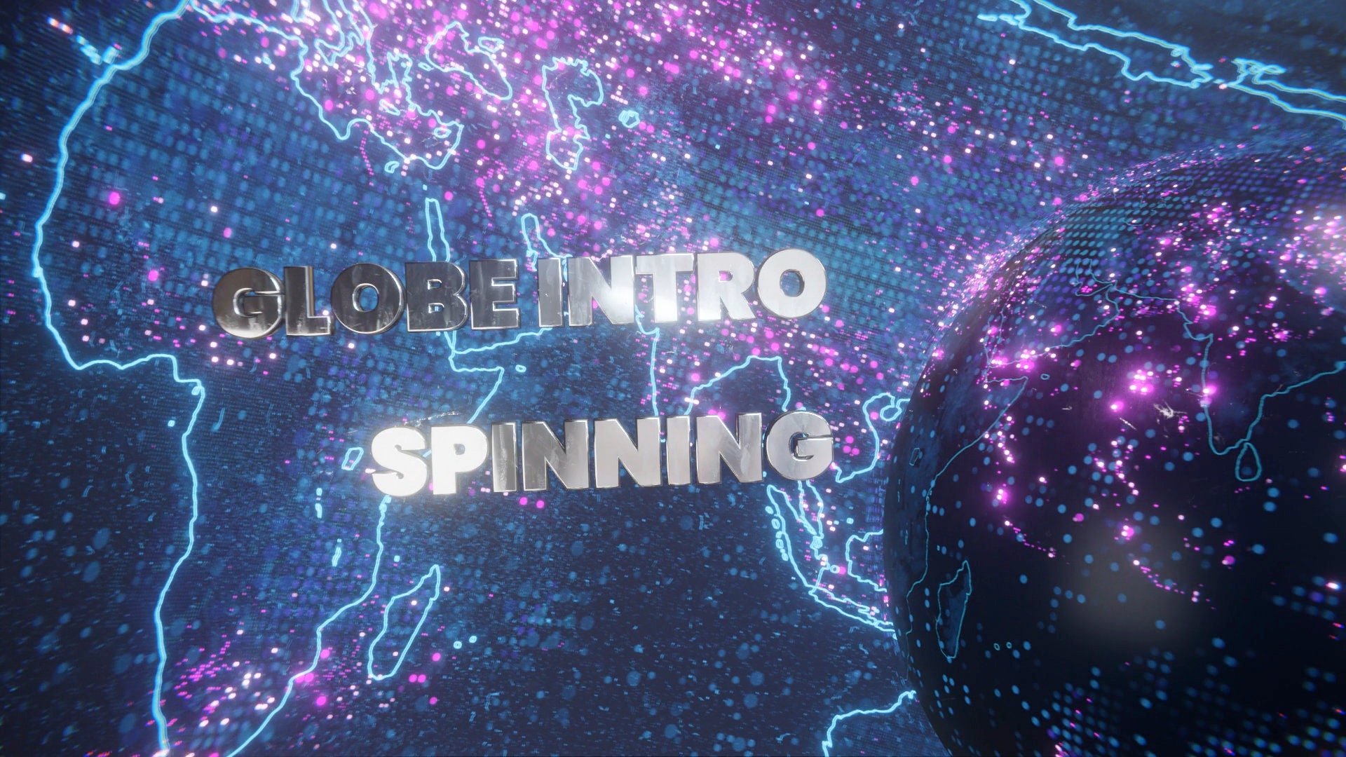 Digital World Spinning Globe Intro With Metallic 3d Text and - Etsy