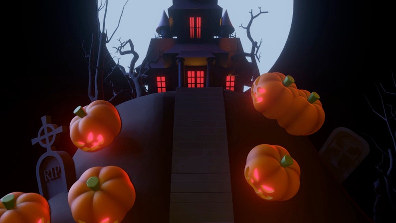 Vintage Halloween Haunted Mansion Animation of Custom Message - Etsy