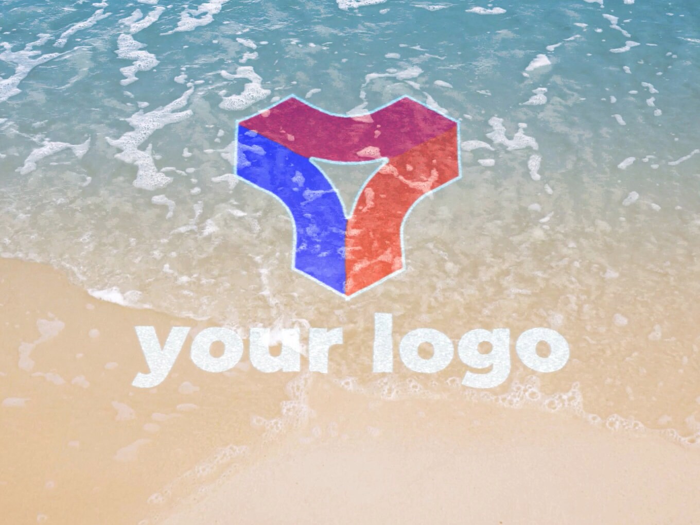 Your Logo Washed by Waves Live Action Animation. Waves Are Washing the ...