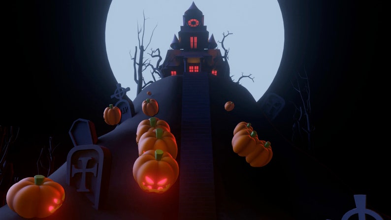 Vintage Halloween Haunted Mansion Animation of Custom Message - Etsy