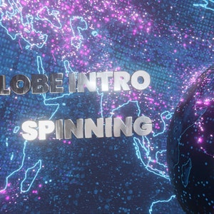 Digital World Spinning Globe Intro With Metallic 3d Text and ...