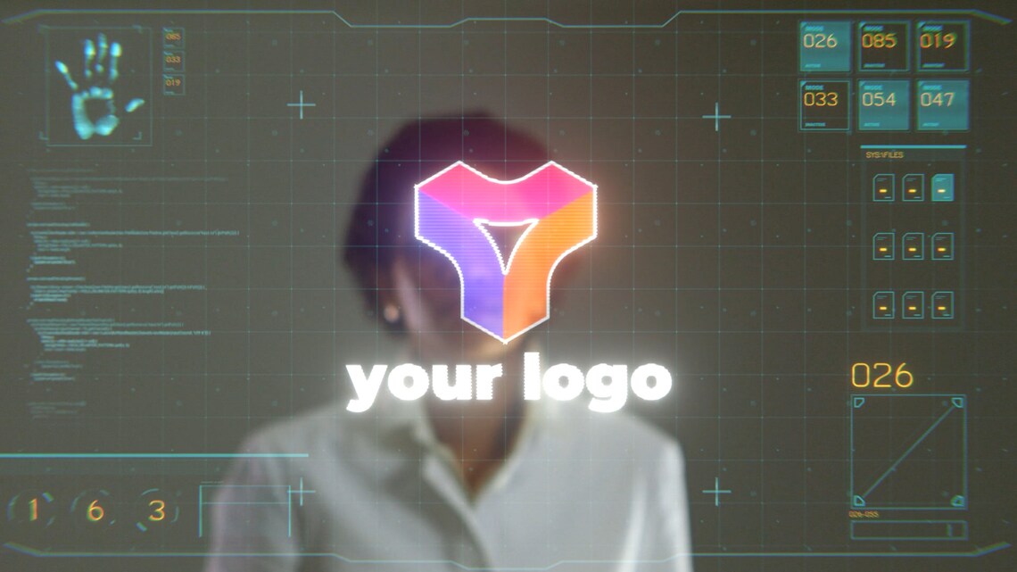 HUD Display Unlock Animation Palm Print Reader With Your Logo Stinger ...