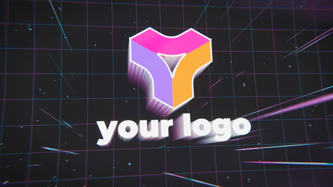 Customizable Logo Stinger Emerges From the Pixelated Neon - Etsy