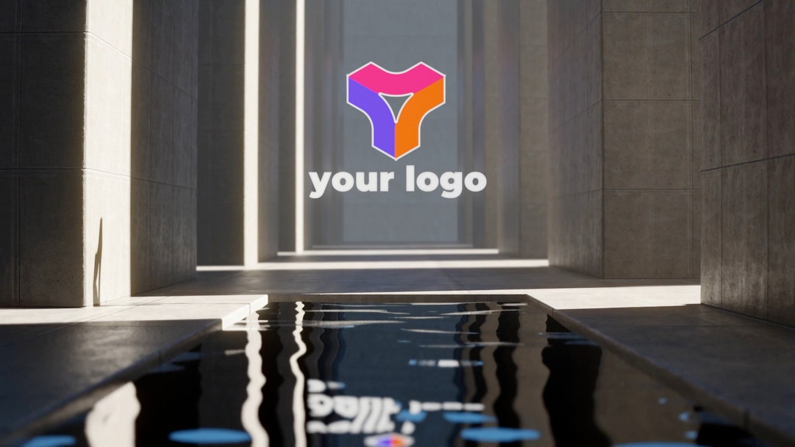 Architectural Logo Animation Customized Logo Reveal Water Reflection ...