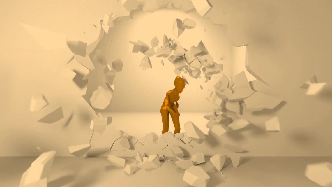 Barrier-breaking Animation: 3D Girl Powerfully Smashing Walls Reveal ...