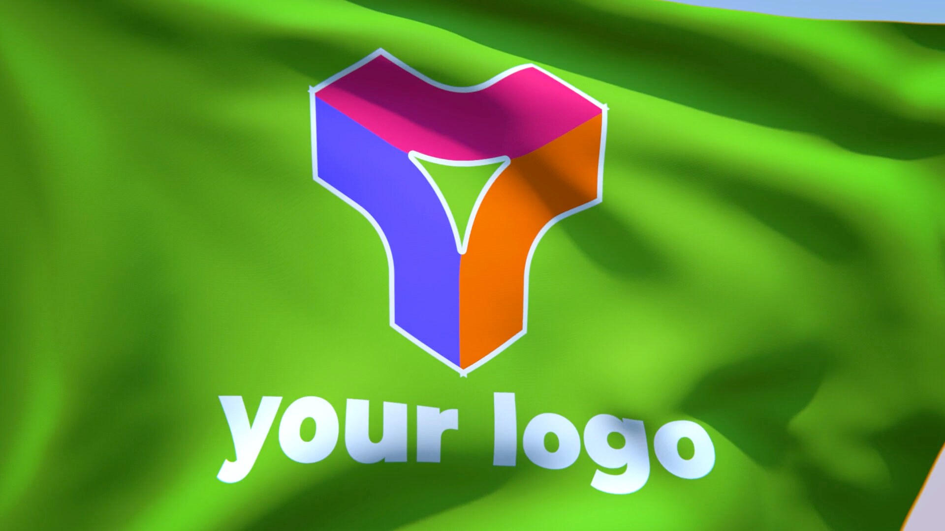 Flag Logo Stinger Animation for Your Video Channel Place Your Logo on ...
