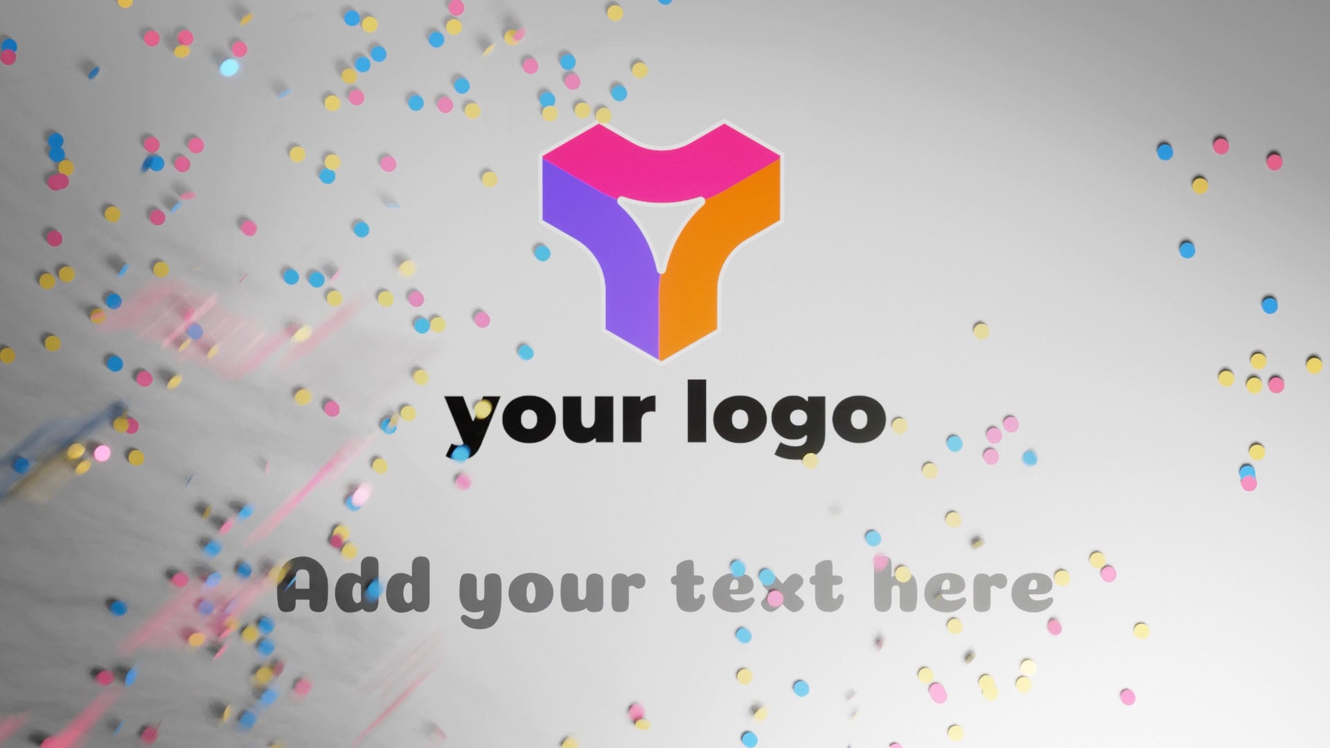 Confetti Logo Stinger Animation Customizable Chips Colors, Text Color ...