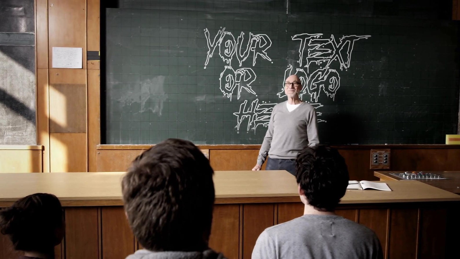 Custom Live-action Mockup: Professor Explaining on Blackboard ...