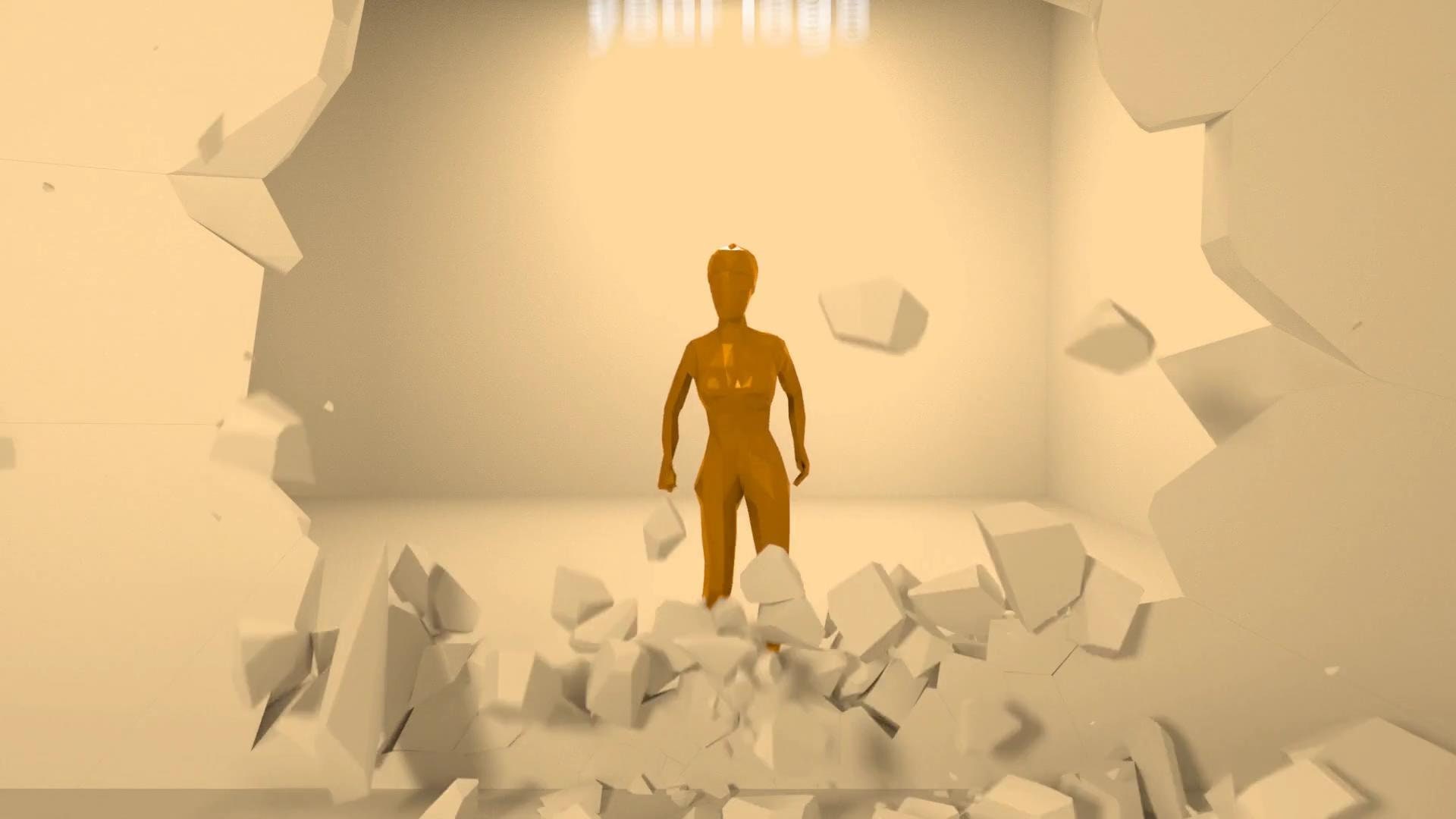 Barrier-breaking Animation: 3D Girl Powerfully Smashing Walls Reveal ...