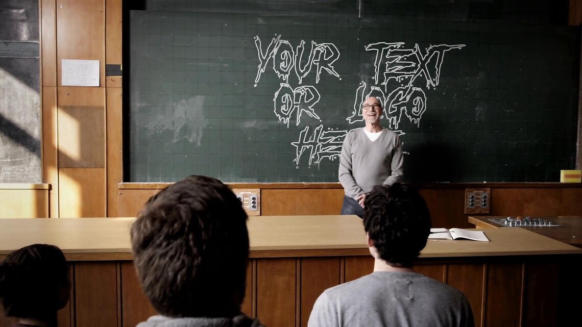 Custom Live-action Mockup: Professor Explaining on Blackboard ...