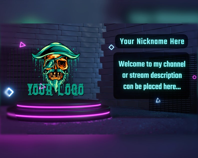 Neon Logo Channel Intro Animation With Name and Channel Description ...