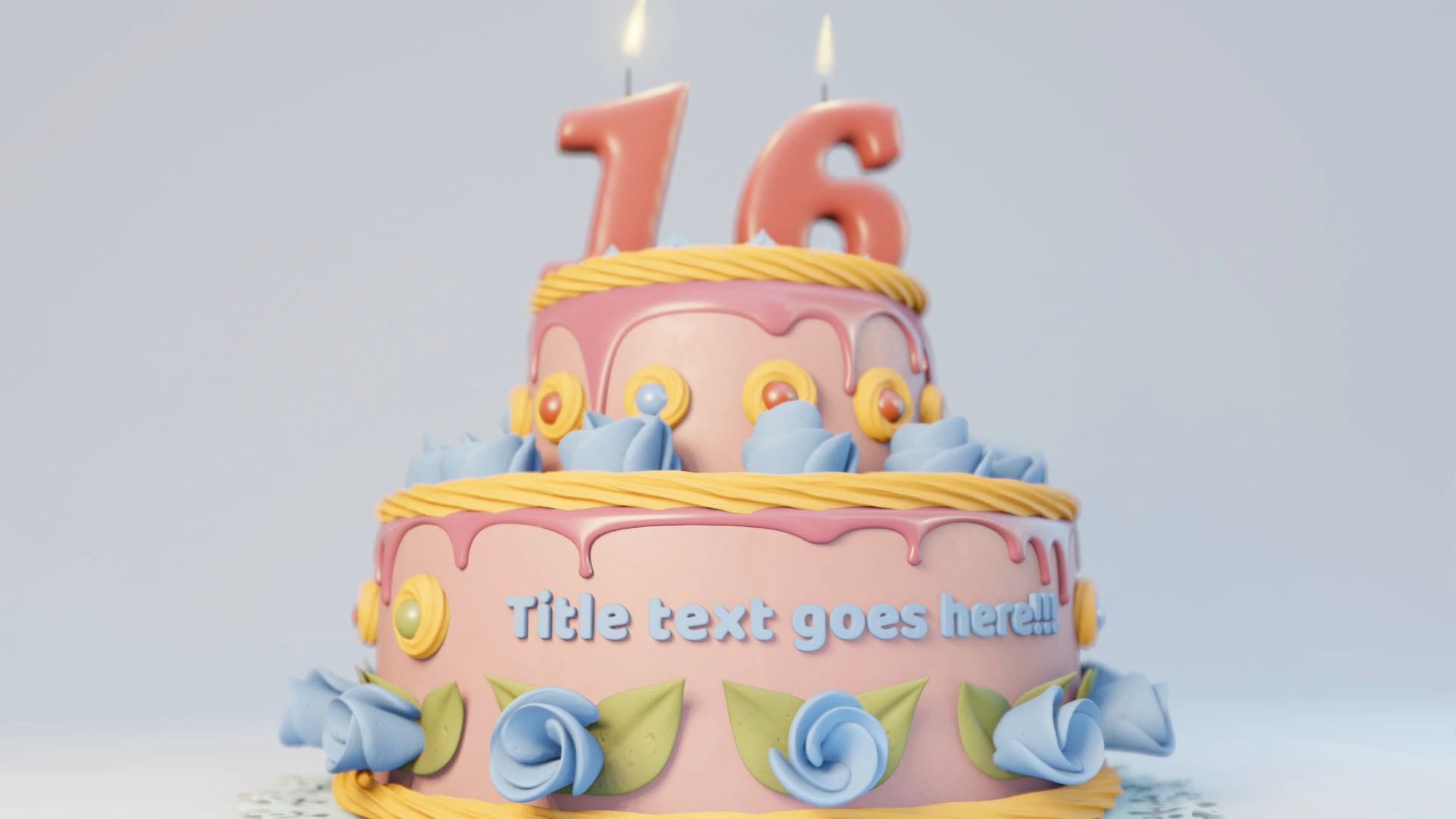 Animated Celebration Cake With Custom Colors Text Years - Etsy