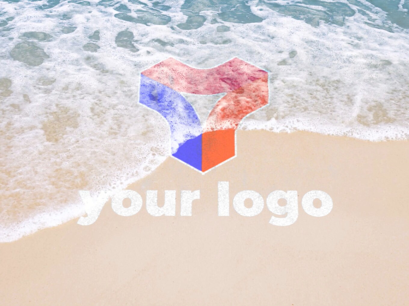 Your Logo Washed by Waves Live Action Animation. Waves Are Washing the ...