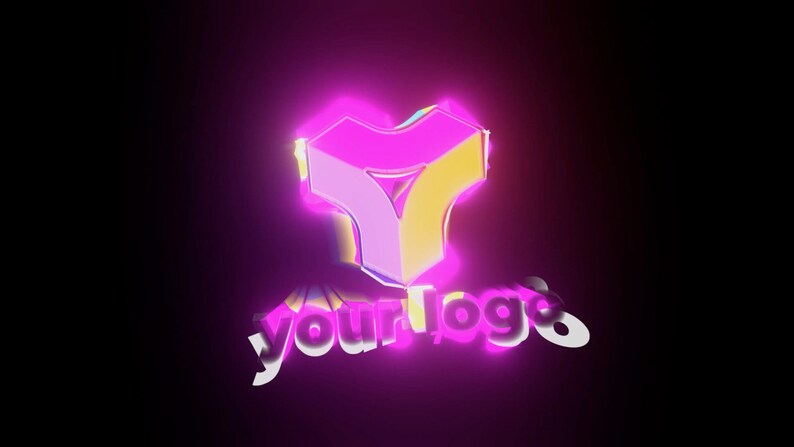 Neon Glitch Logo Stinger With Alpha Channel and Sound for Stream Scenes ...