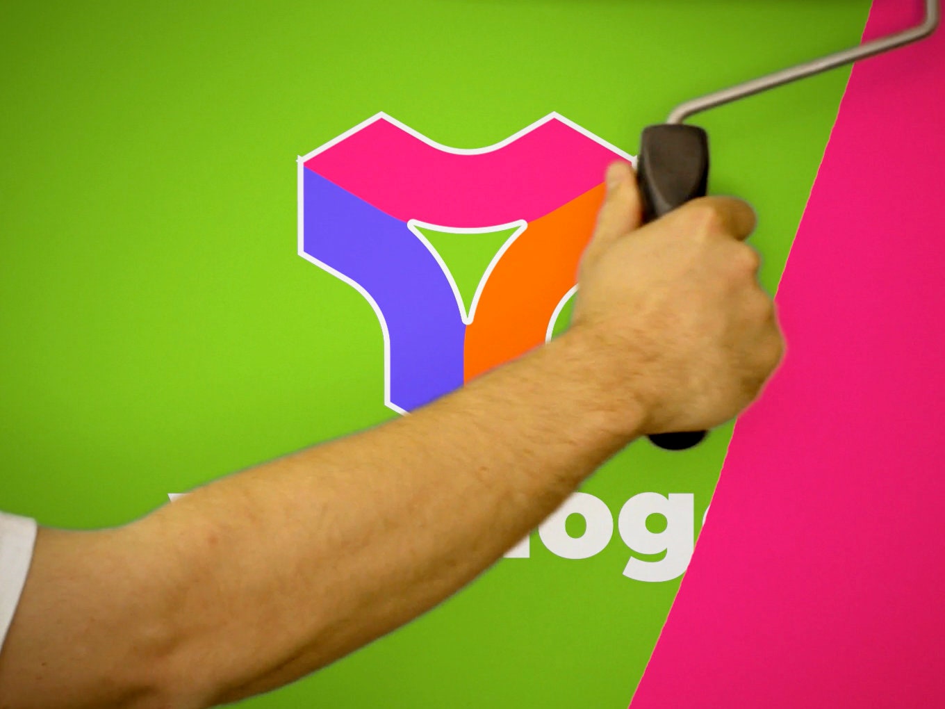 Painted Logo Animation Get Your Own Logo Painted by Worker on the Wall ...