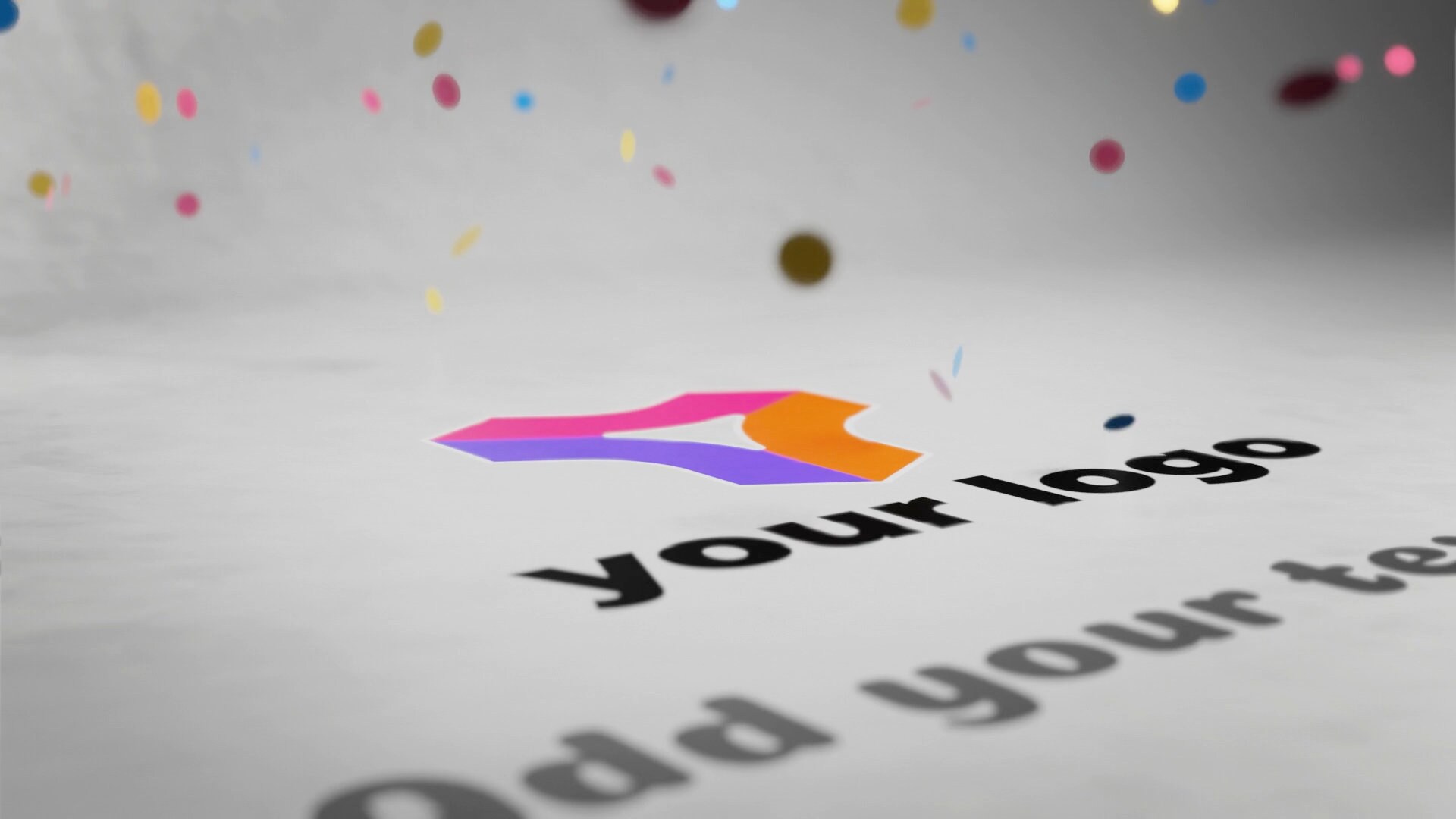 Confetti Logo Stinger Animation Customizable Chips Colors, Text Color ...