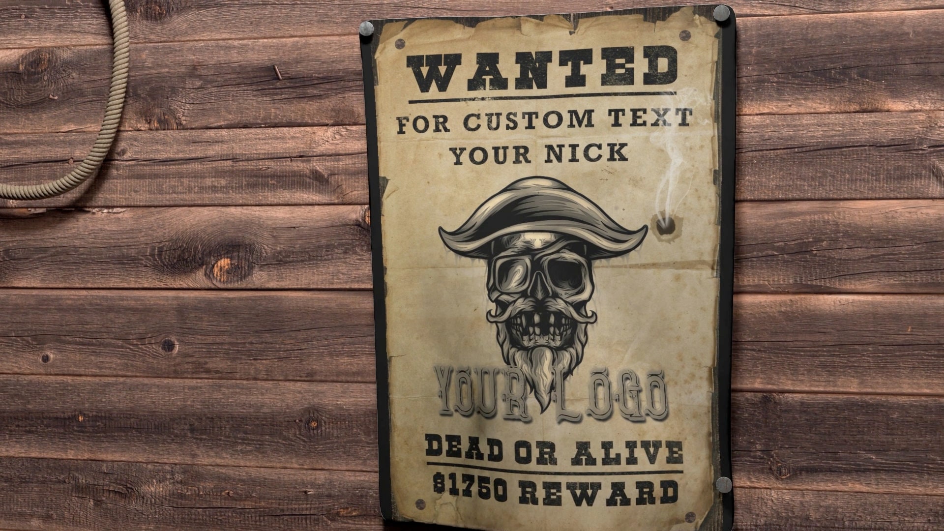 Western Most Wanted Poster Animation 2 Insert Your Text and Logo or ...