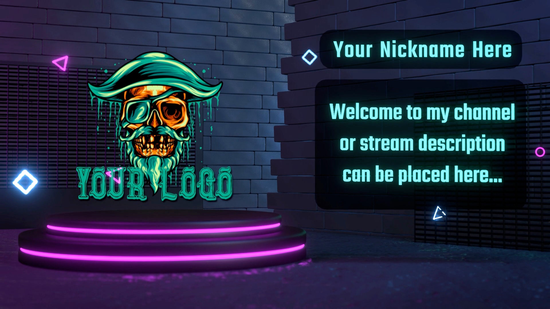 Neon Logo Channel Intro Animation With Name and Channel Description ...