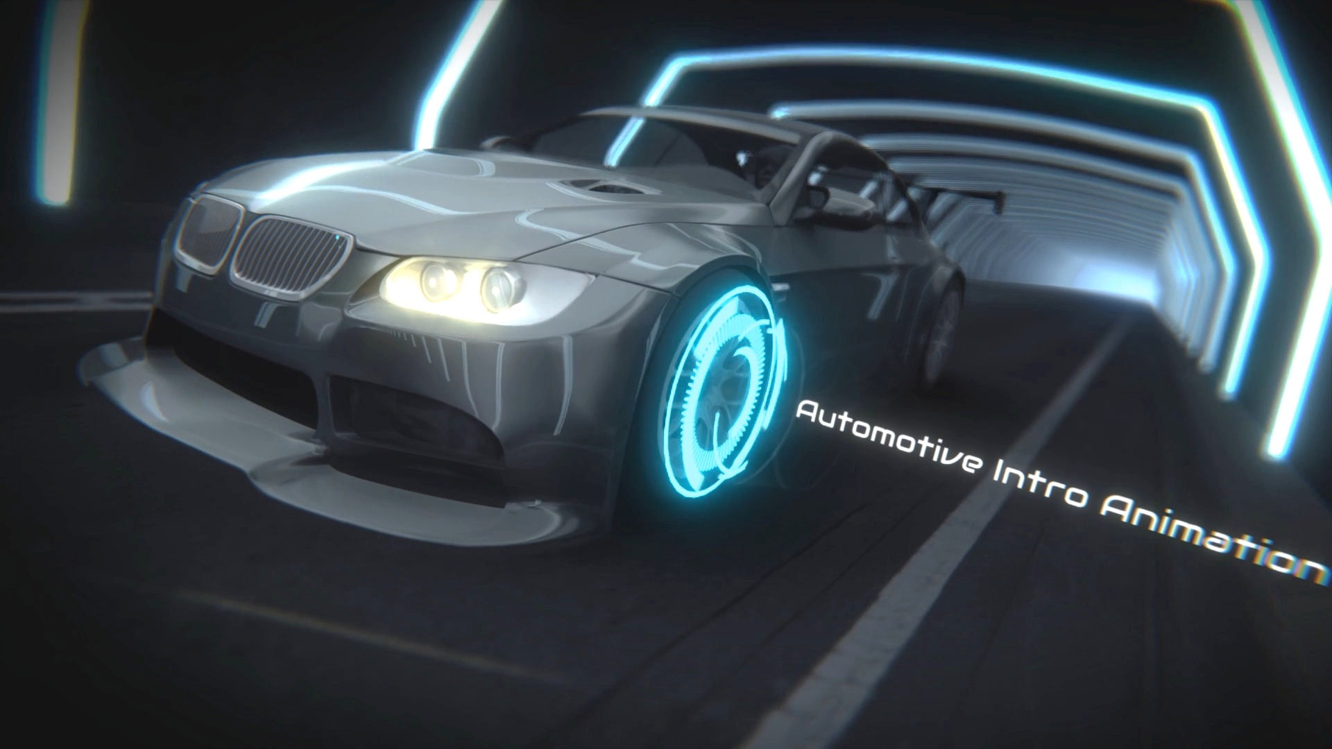 Automotive Concept Intro Animation - Concept Car Driving Through a ...