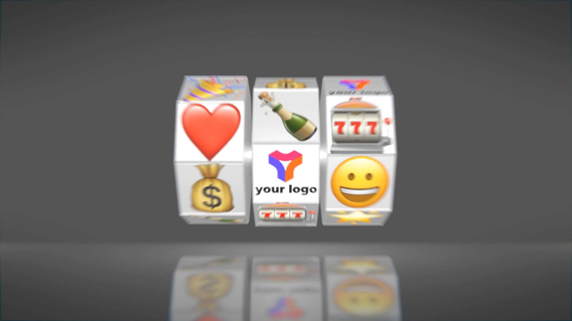 Slot Machine Logo Stinger With Casino Sound - Logo Revolves in the ...