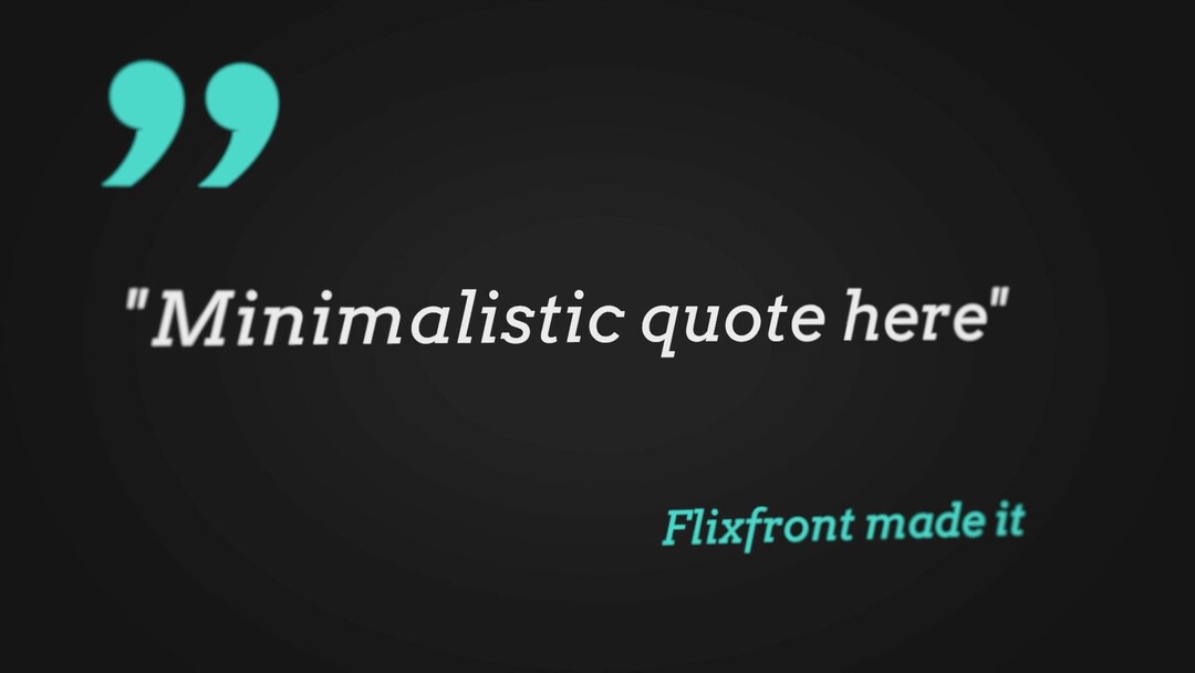 Minimalistic Quote Animation With Sound Custom Color Accents, Great ...