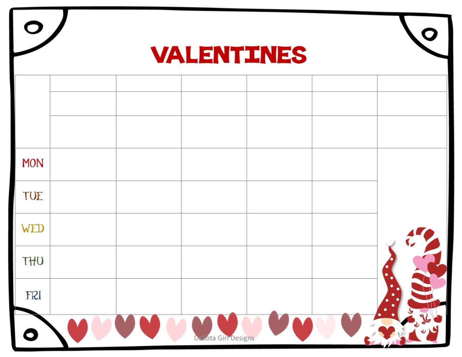 BLANK - Preschool Themed Weekly Lesson Plan Template - Etsy