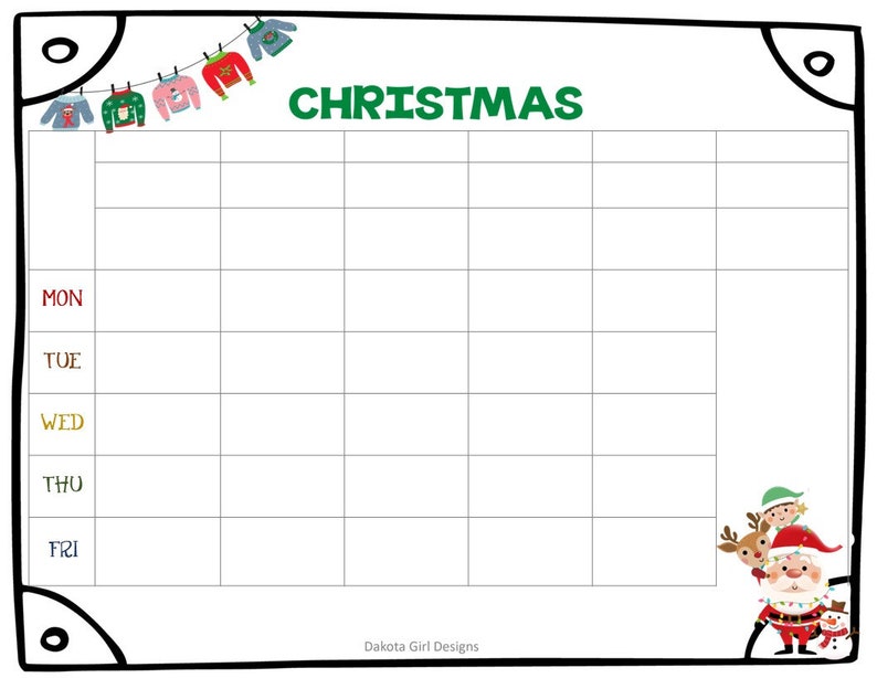 BLANK - Preschool Themed Weekly Lesson Plan Template - Etsy