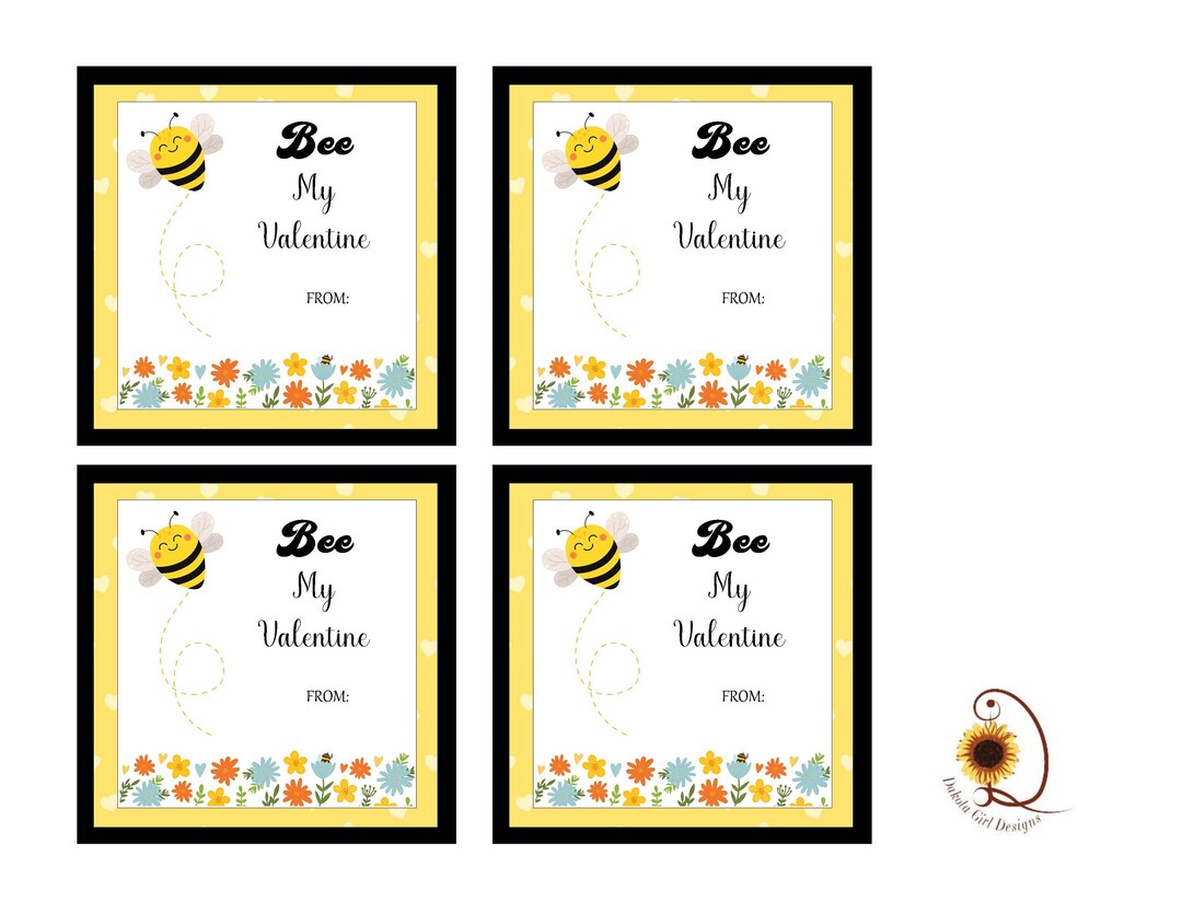 Bee My Valentine Classroom Cards - Etsy