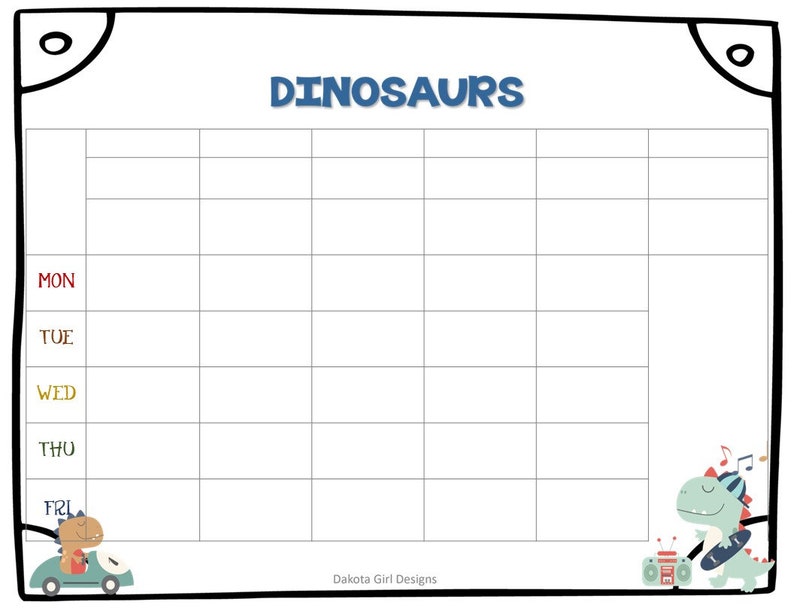 BLANK - Preschool Themed Weekly Lesson Plan Template - Etsy