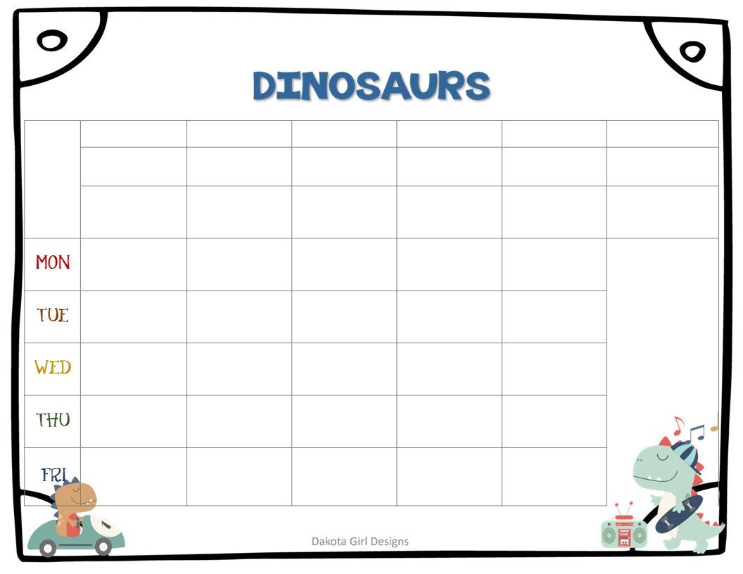 BLANK - Preschool Themed Weekly Lesson Plan Template - Etsy