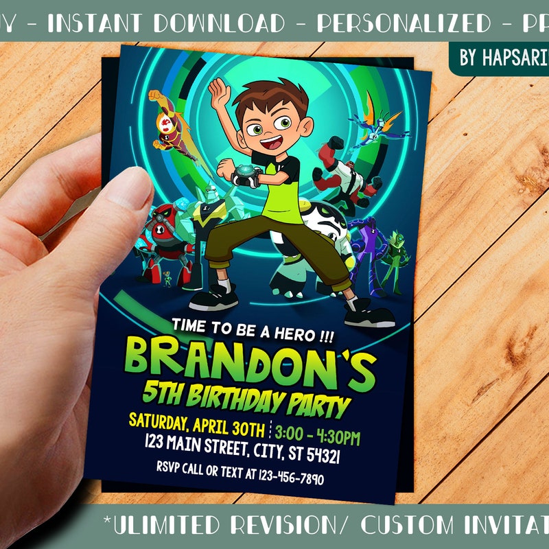 Ben10 Invitation - Etsy